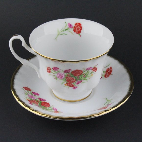 GANZ | Dining | Vtg Flower Of The Month Tea Cup Saucer Set | Poshmark